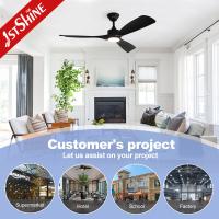 China 2in1 Ceiling Fan With Light DC Motor High Speed Black Smart Ceiling Fan Light for sale