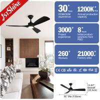 China 2in1 Ceiling Fan With Light DC Motor High Speed Black Smart Ceiling Fan Light for sale