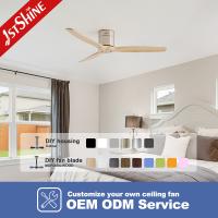 China 52 Inch Ceiling Fan With Remote Control Wooden Blade Silent Dc Motor for sale