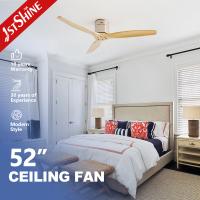 China 52 Inch Ceiling Fan With Remote Control Wooden Blade Silent Dc Motor for sale