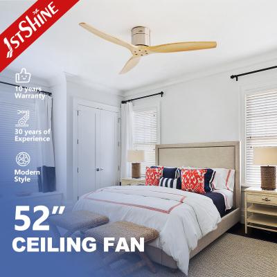 China 52 Inch Ceiling Fan With Remote Control Wooden Blade Silent Dc Motor for sale