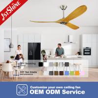 China Eco Silent Solid Wood Ceiling Fan Electric Power White Rotation for sale