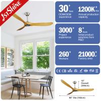 China Eco Silent Solid Wood Ceiling Fan Electric Power White Rotation for sale