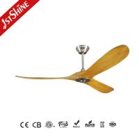 China Eco Silent Solid Wood Ceiling Fan Electric Power White Rotation for sale