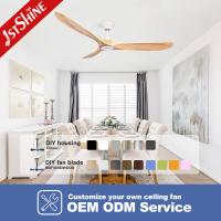 China 60 In 3 Blade Wood Ceiling Fan DC Motor In Commercial Modern Home for sale
