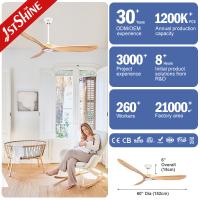 China 60 In 3 Blade Wood Ceiling Fan DC Motor In Commercial Modern Home for sale