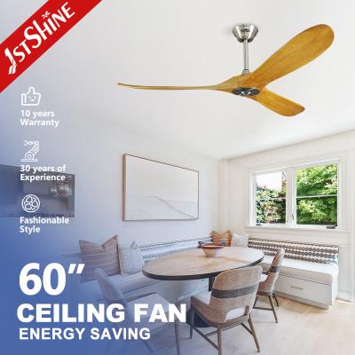 China Remote Control Decorative 60 Inch Ceiling Fan Wood Design For Bedroom for sale