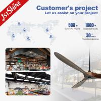 China 70 Inches 3 Solid Wood Ceiling Fan With Remote Control Quiet DC Motor for sale