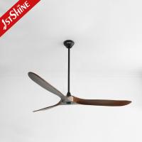 China 70 Inches 3 Solid Wood Ceiling Fan With Remote Control Quiet DC Motor for sale