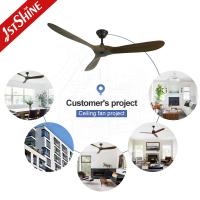 China 60 Inches White LED Ceiling Fan , Quiet DC Motor Modern Fan Light for sale