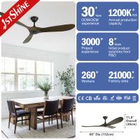 China 60 Inches White LED Ceiling Fan , Quiet DC Motor Modern Fan Light for sale