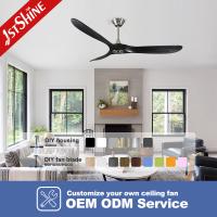 China Modern Black Remote LED Ceiling Fan 230V Commercial For Living Room CE for sale