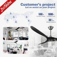China Modern Black Remote LED Ceiling Fan 230V Commercial For Living Room CE for sale