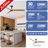 China 6 Speeds Control Solid Wood Ceiling Fan 60 Inch For Living Room for sale