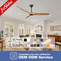 China 6 Speeds Control Solid Wood Ceiling Fan 60 Inch For Living Room for sale