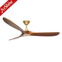 China 3 Wooden Blades Decorative 60 Inch Ceiling Fan 220V With Remote Control for sale