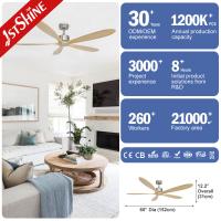 China Living Room Big Wooden Blade Ceiling Fan Remote Control With No Light for sale