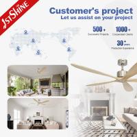China Living Room Big Wooden Blade Ceiling Fan Remote Control With No Light for sale