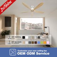 China 60 Inches 5 Wooden Blade Ceiling Fan With Five Speed DC Motor for sale