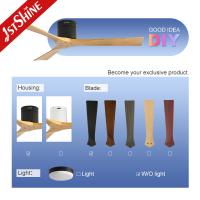 China 3 Blades Wooden Ceiling Fan With Remote Control Quiet Dc Motor High Speed for sale