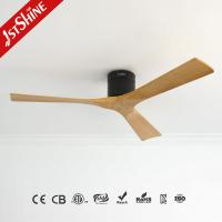 China 3 Blades Wooden Ceiling Fan With Remote Control Quiet Dc Motor High Speed for sale