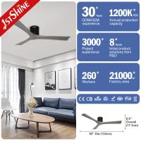 China Decorative 220V Energy Saving Ceiling Fan 3 Solid Wood Blades For Restaurant for sale