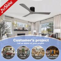 China Decorative 220V Energy Saving Ceiling Fan 3 Solid Wood Blades For Restaurant for sale
