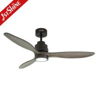 China Decorative Simple 3 Wooden Blade LED Ceiling Fans With Remote Control for sale