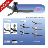 China Decorative Simple 3 Wooden Blade LED Ceiling Fans With Remote Control for sale