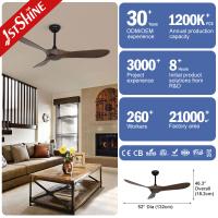 China Living Room Large Airflow Solid Wood Ceiling Fan Without Light Quite Dc Motor In 52 Inches Diameter for sale