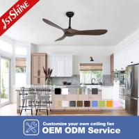 China Living Room Large Airflow Solid Wood Ceiling Fan Without Light Quite Dc Motor In 52 Inches Diameter for sale