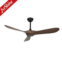 China Living Room Large Airflow Solid Wood Ceiling Fan Without Light Quite Dc Motor In 52 Inches Diameter for sale