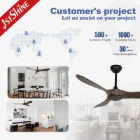 China Living Room Large Airflow Solid Wood Ceiling Fan Without Light Quite Dc Motor In 52 Inches Diameter for sale