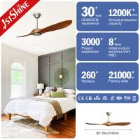 China Remote Control 2 Solid Wood Blade app control Ceiling Fan With Low Noise DC Motor for sale