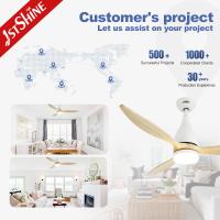 China Led Ceiling Fan With Remote Control Solid Wood Blade 3 Speeds Reversible Ac Motor ,decorative fan for sale