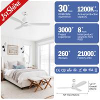 China Decorative Dc Motor Odm Remote Led Ceiling Fan White Modern 3 Solid Blade for sale