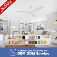 China Decorative Dc Motor Odm Remote Led Ceiling Fan White Modern 3 Solid Blade for sale