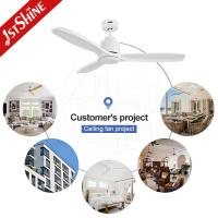 China Decorative Dc Motor Odm Remote Led Ceiling Fan White Modern 3 Solid Blade for sale