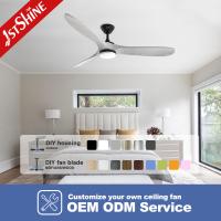 China Fan Ceiling Decorative 3 Wooden Blades DC 6 Speed Remote Control Low Noise for sale