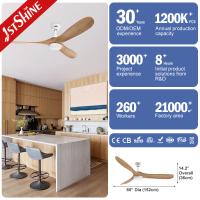 China 60 Inch Ceiling Fan With Wooden Blade And Dimmable Light Bldc Motor Energy Saving for sale