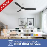 China Dimmable Led Ceiling Fan With Led Light Black Solid Wood Blade Dc Motor for sale