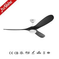 China Dimmable Led Ceiling Fan With Led Light Black Solid Wood Blade Dc Motor for sale