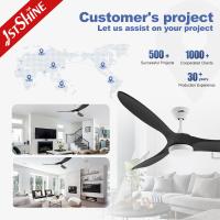 China Dimmable Led Ceiling Fan With Led Light Black Solid Wood Blade Dc Motor for sale