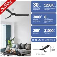 China Dimmable Led Ceiling Fan With Led Light Black Solid Wood Blade Dc Motor for sale