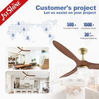 China Modern Europe Style Ceiling Fan With Led Light Villa Ac Dc 3 Blade Wooden for sale