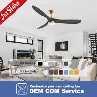 China 60 Inches Luxury 3 Wooden Blades Ceiling Light With Fan Quiet Dc Motor for sale