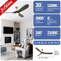 China 60 Inches Luxury 3 Wooden Blades Ceiling Light With Fan Quiet Dc Motor for sale