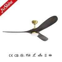 China 60 Inches Luxury 3 Wooden Blades Ceiling Light With Fan Quiet Dc Motor for sale