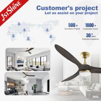 China 60 Inches Luxury 3 Wooden Blades Ceiling Light With Fan Quiet Dc Motor for sale