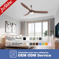 China Europe Style Wooden LED Ceiling Fan With Dimmable Light 220v For Decorative for sale